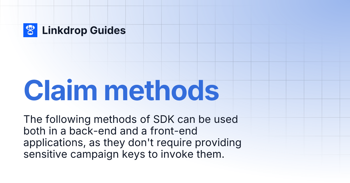 Claim methods | Linkdrop Guides